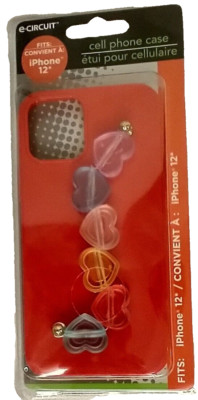 Red Cell Phone Case Fits iPhone 12, E-circuit, Heart Charm Bracelet ...