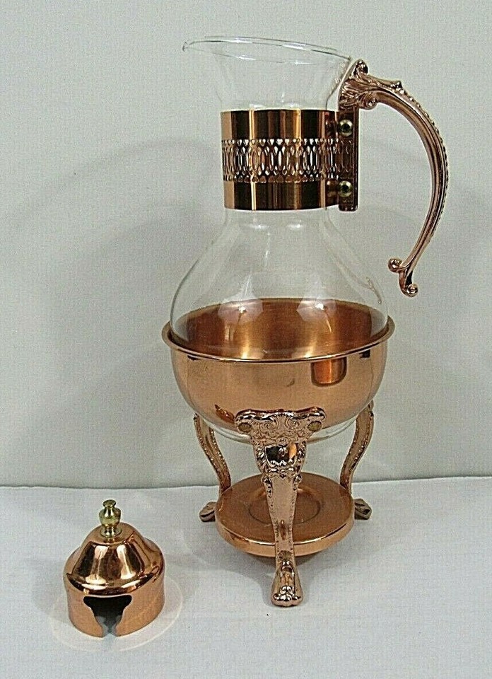 Solid Copper Tea Server with Warmer Base and Serving Tray (Pg12E) | eBay