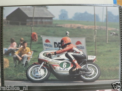 S0921-CHAS MORTIMER YAMAHA 250 CC RAALTE 1974 NO 6 PHOTO COLOR MOTO GP ...