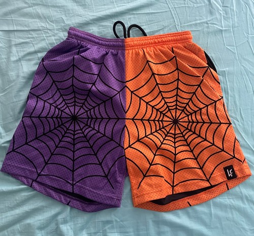 Lost Files Split Spider Web Shorts Size Medium | eBay