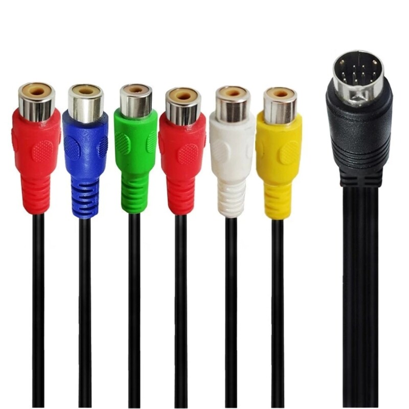 10 Pin S-Video to Female RGB 6RCA 10 Pin Din S-Video Male Component ...