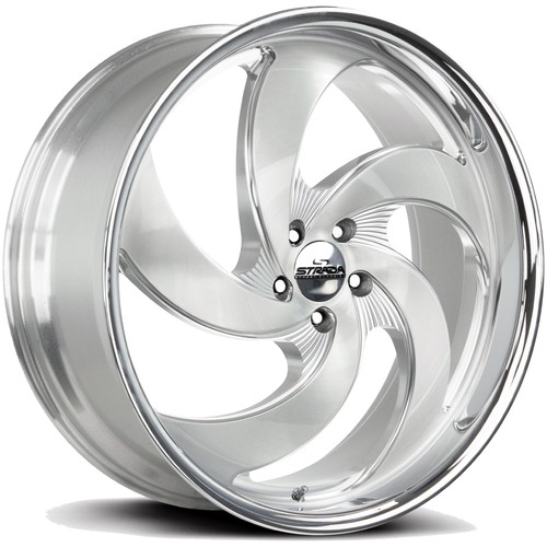 Strada C05 Retro 5 22x10 6x5.5" +24mm Brushed SSL Wheel Rim 22" Inch ...