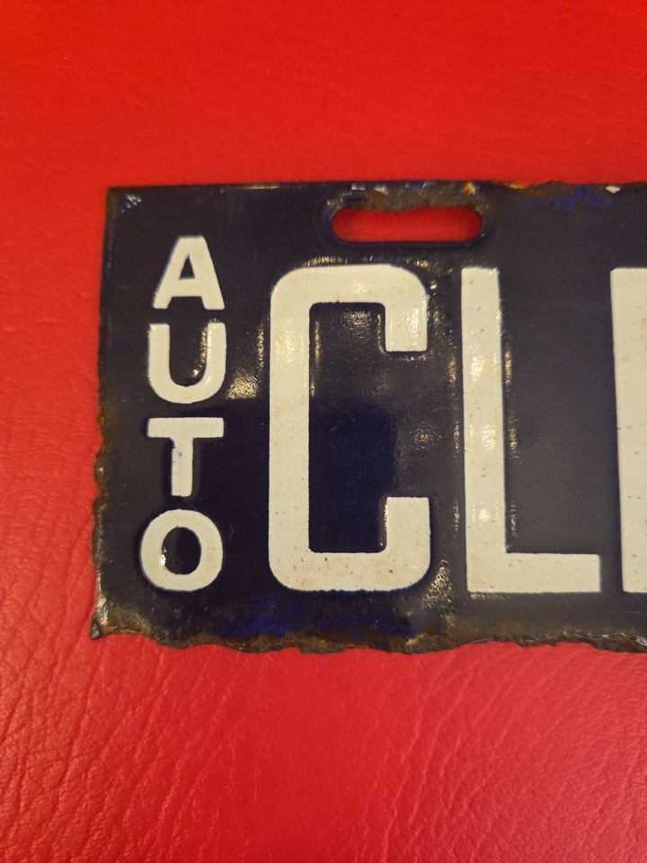 1920s Cleveland Ohio Auto Club Porcelain License Plate Cobalt Blue ...