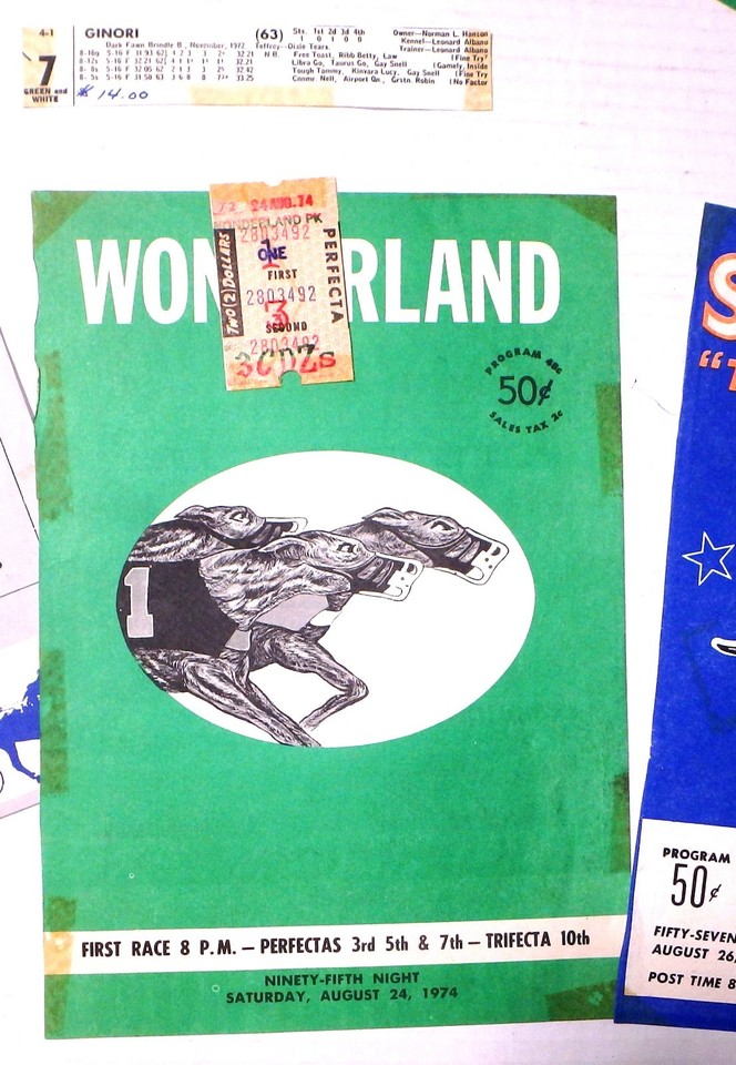 Vintage Horse & Greyhound Racing Program Covers Tickets & Bets Foxboro ...