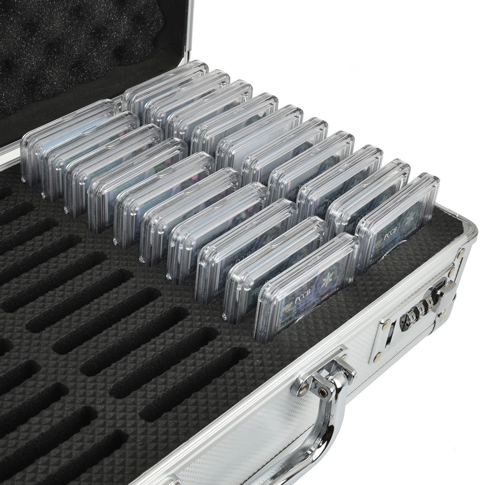 Aluminum Frame Storage Box Case with Lock for 50 PCGS NGC Coin Holders ...