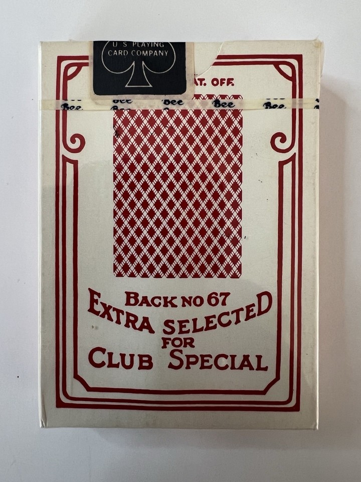 Vintage Bee No 92 Club Special Playing Cards Red Diamond Backs Sealed ...