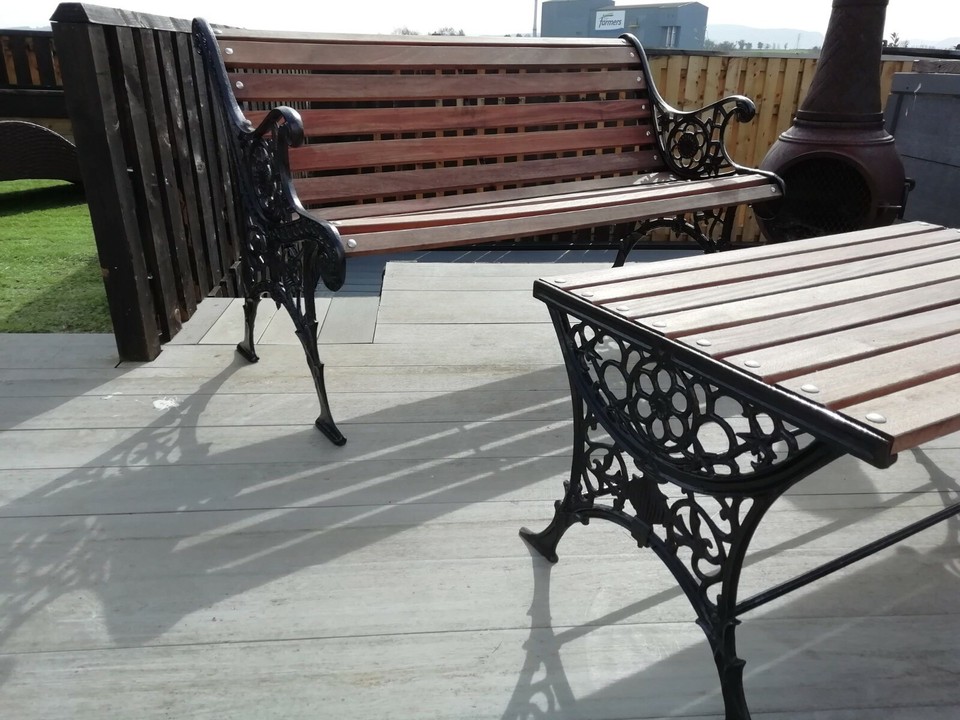 Replacement Sapele Hardwood Garden Bench Slats 1.22m 4 ft x 20mm 35,45 ...