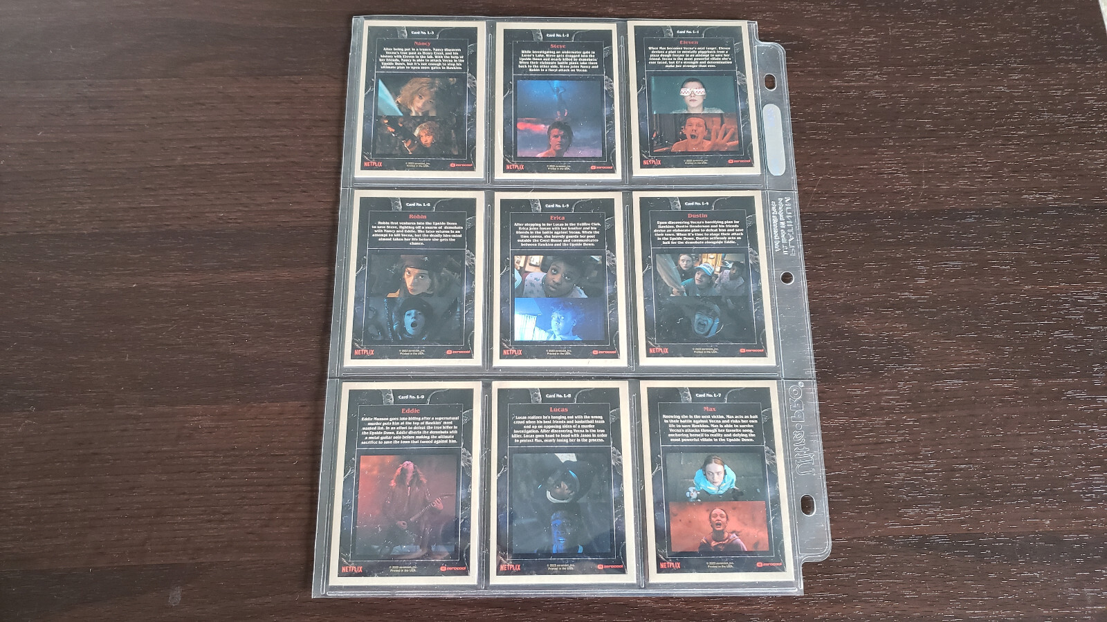 2022 Zerocool Stranger Things Season 4 Lenticular Complete 9 Card Set ...