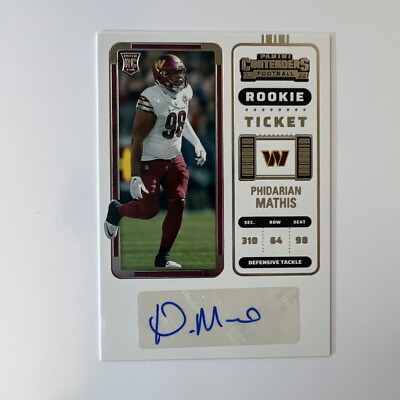 2022 Contenders Phidarian Mathis Rookie Ticket Auto Autograph RC #170 ...