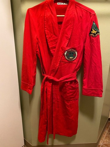Vintage 1960s Air Force Academy Cadet Patch Bath Robe & Belt Military ...
