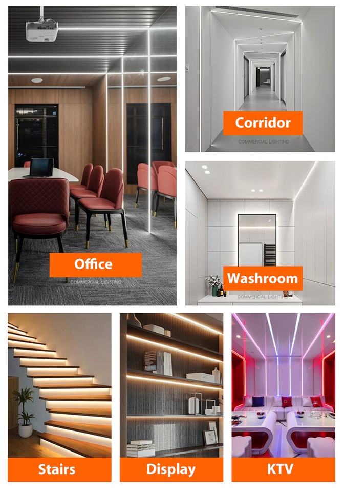 50*20mm LED Aluminum Channel System with Cover LED Strip Lights ...