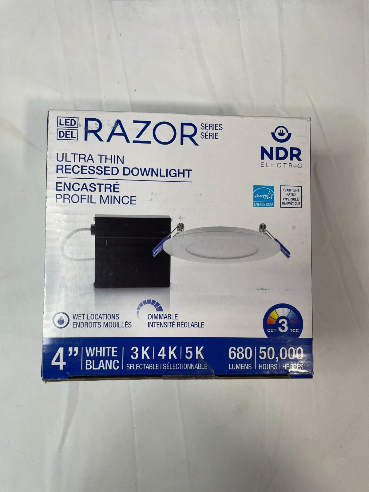 NDR RAZOR ULTRA THIN RECESSED DOWNLIGHT RZR-CCT-400-WH, 4" (3K,4K,5K ...