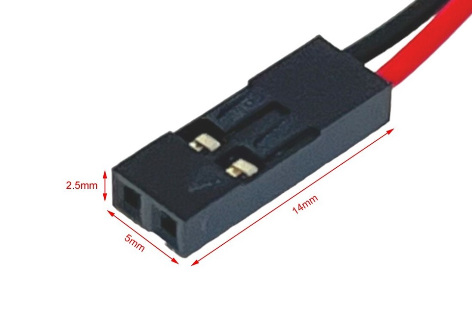 2-Pin Jumper Housing Connector Socket 2.54mm Dupont 30cm wire Arduino ...