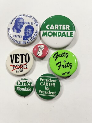 JIMMY CARTER & WALTER MONDALE PRESIDENTIAL CAMPAIGN BUTTONS - GROUP I ...