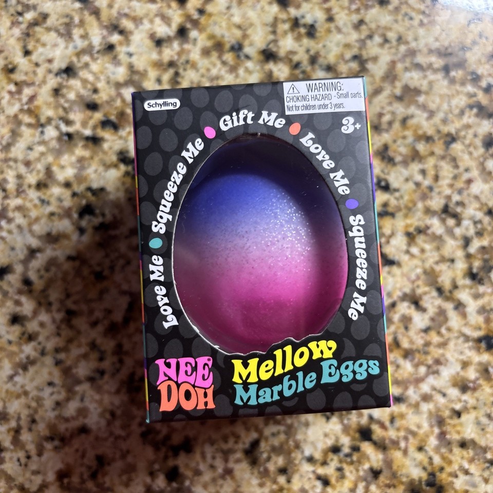 NeeDoh Mellow Marble Egg, Glitter Nee Doh Easter Squishy Pink & Purple ...