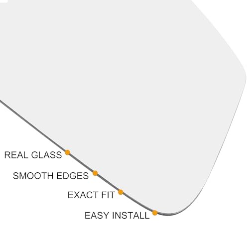 Car Rearview Mirror Glass Replacement with Backing Plate Heated Left ...