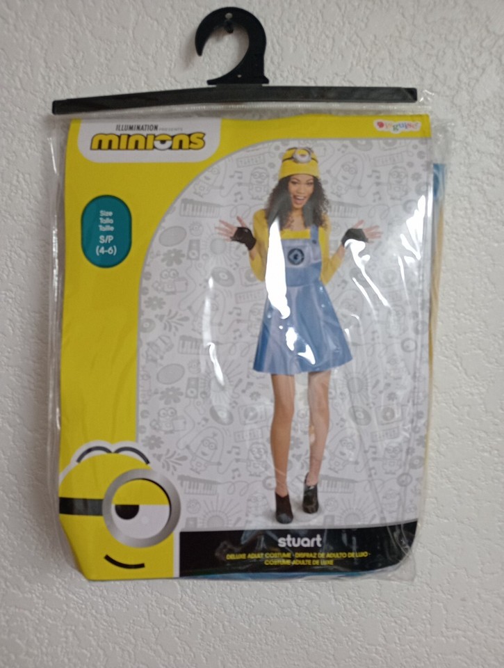 Stuart Female Deluxe Minions Despicable Me Fancy Dress Halloween Adult ...