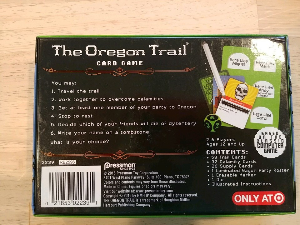 The Oregon Trail Card Game - by Pressman 21853022391| eBay