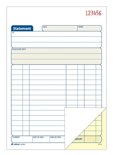 Adams Statement Book 2-Part Carbonless White/Canary 5-9/16 x 8-7/16 ...