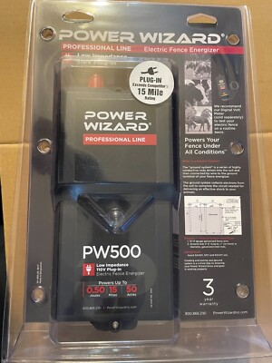 Power Wizard PW500 110V Plug-In Electric Fence Charger (Sealed/Unused ...