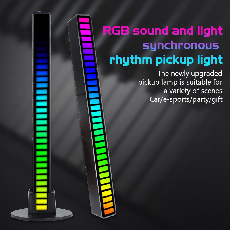 32LED RGB Car Atmosphere Strip Light Bar Music Sync Sound Control ...