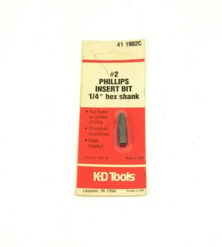 KD 411902C #2 Phillips Bit 1/4" Hex Shank Drive "Made In USA" | eBay