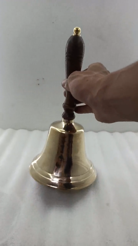 Large & Heavy Solid Brass Hand Bell School Bell Call Service Bell with ...