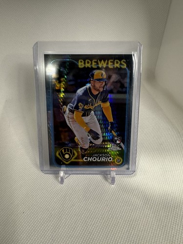 JACKSON CHOURIO 2024 Topps Chrome Prism Refractor #161 Rookie Milwaukee ...