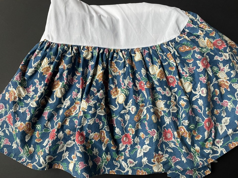 RARE Ralph Lauren *TWIN Bed Skirt JARDIN Blue FLORAL Flower Shabby LOTS ...