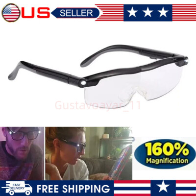 Mighty Sight Led Magnifying Eyewear Glasses 160% With Rechargeable LED ...