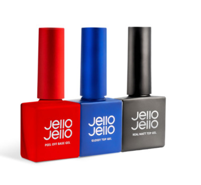 JELLO Jello Basic 3PCS set Peel-off base Matte top gel Non-wife Glossy ...