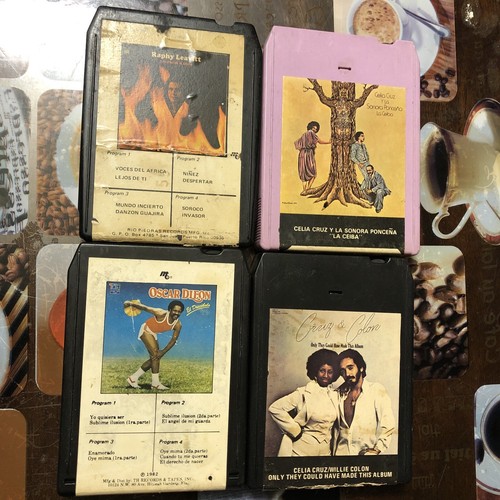 8 track tapes Lot Latín Salsa , Celia Cruz , Willie Colon , Oscar D ...