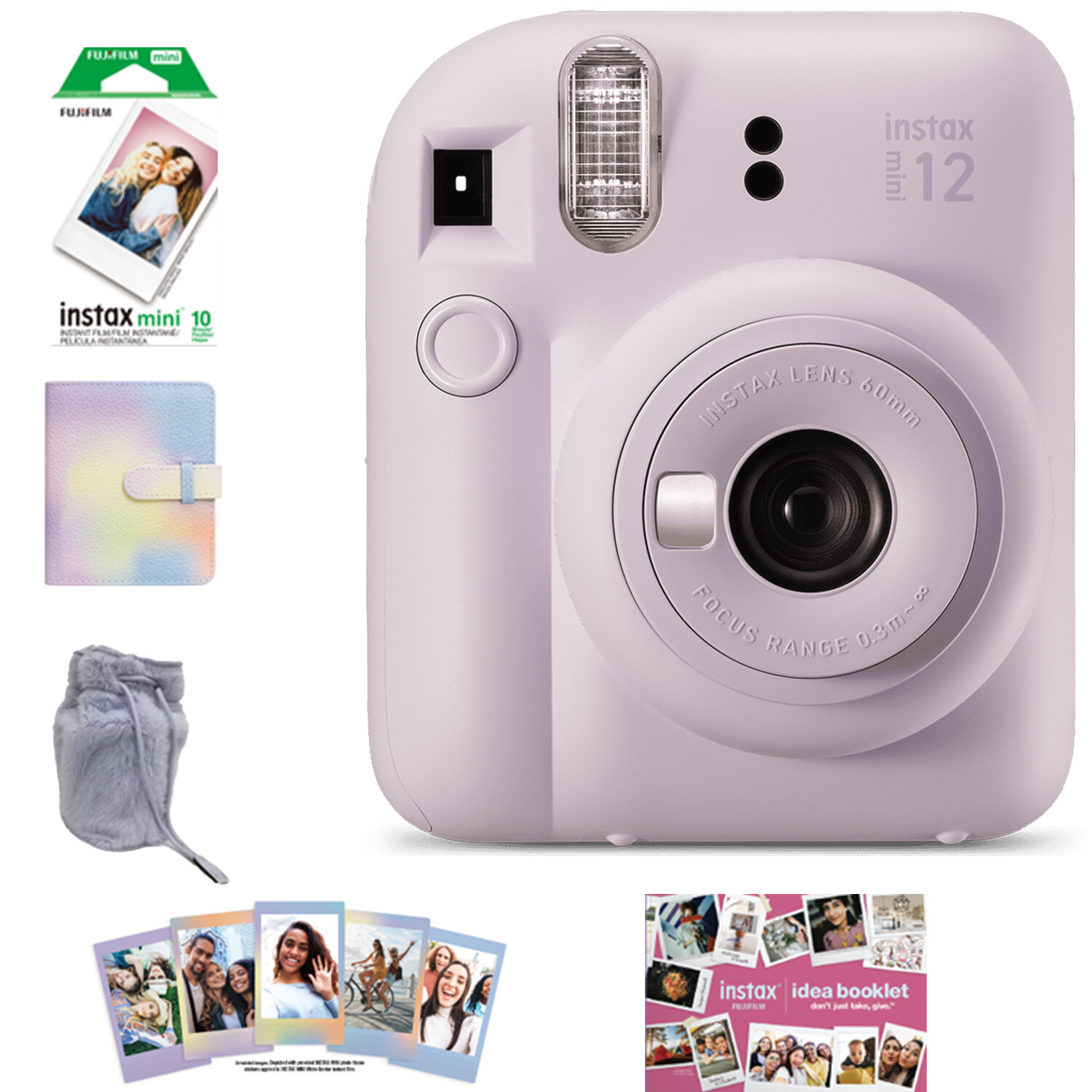 Fujifilm Instax Mini 12 Instant Camera Lilac Purple with Holiday Bundle ...