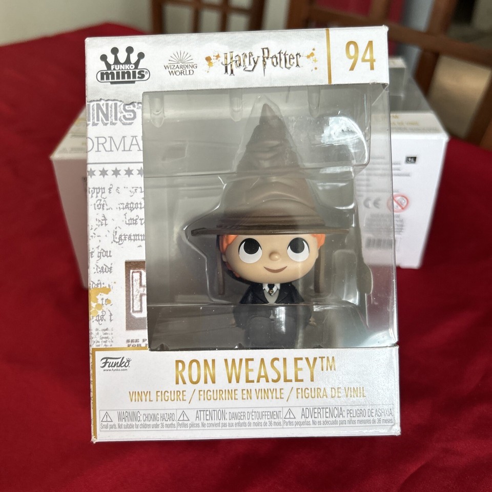 Funko Minis Harry Potter Sorting Hat #91 & Hermione Granger #93 Ron ...