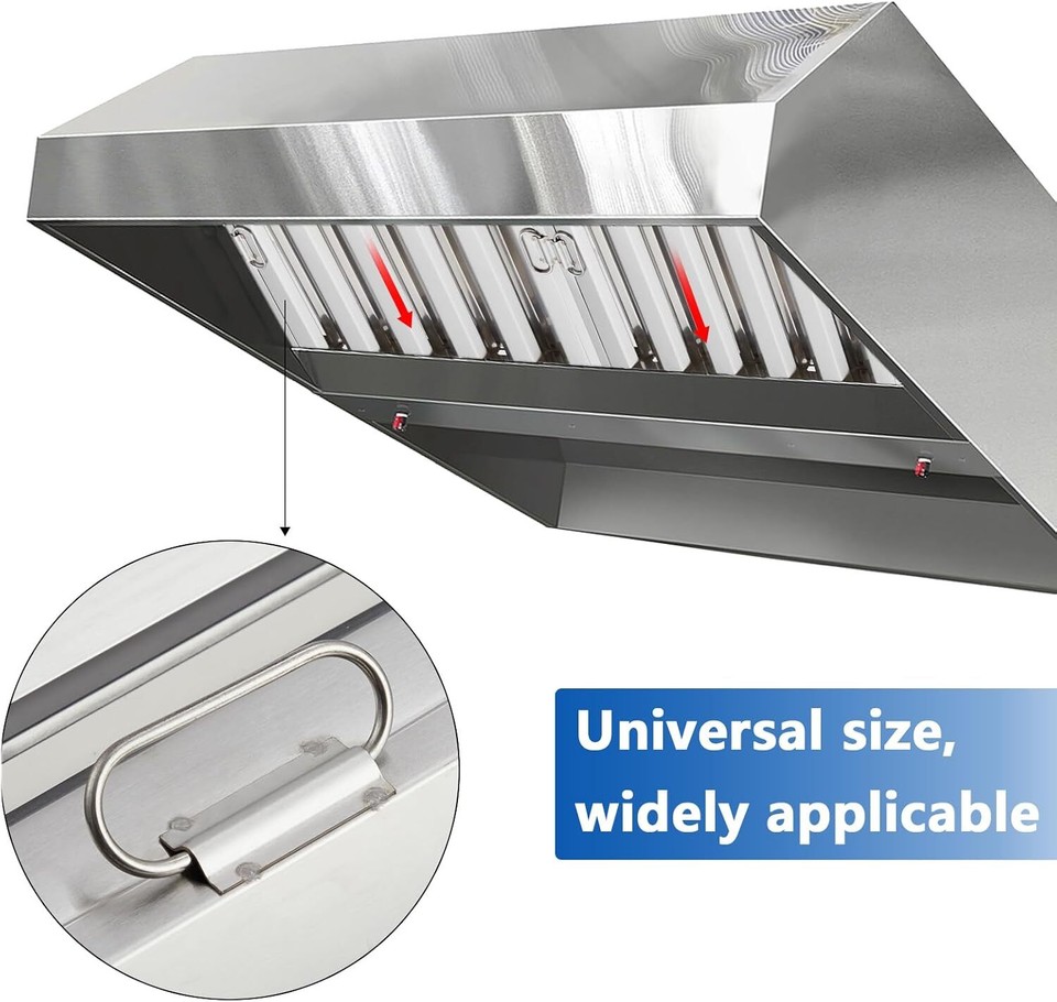 6 Pack Commercial Kitchen Exhaust Hood Filters 5 Grooves Range Hood ...