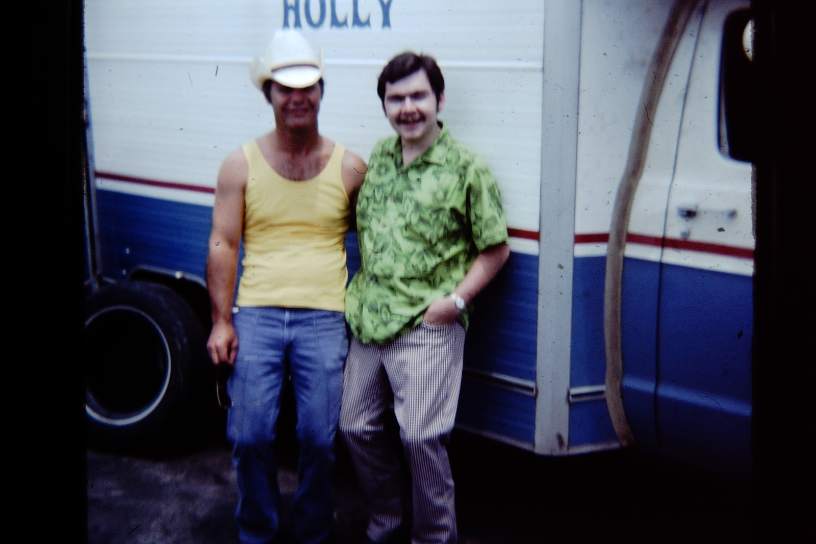 Original slide photo 1976 Country Music Doyle Holly Band Truck | eBay