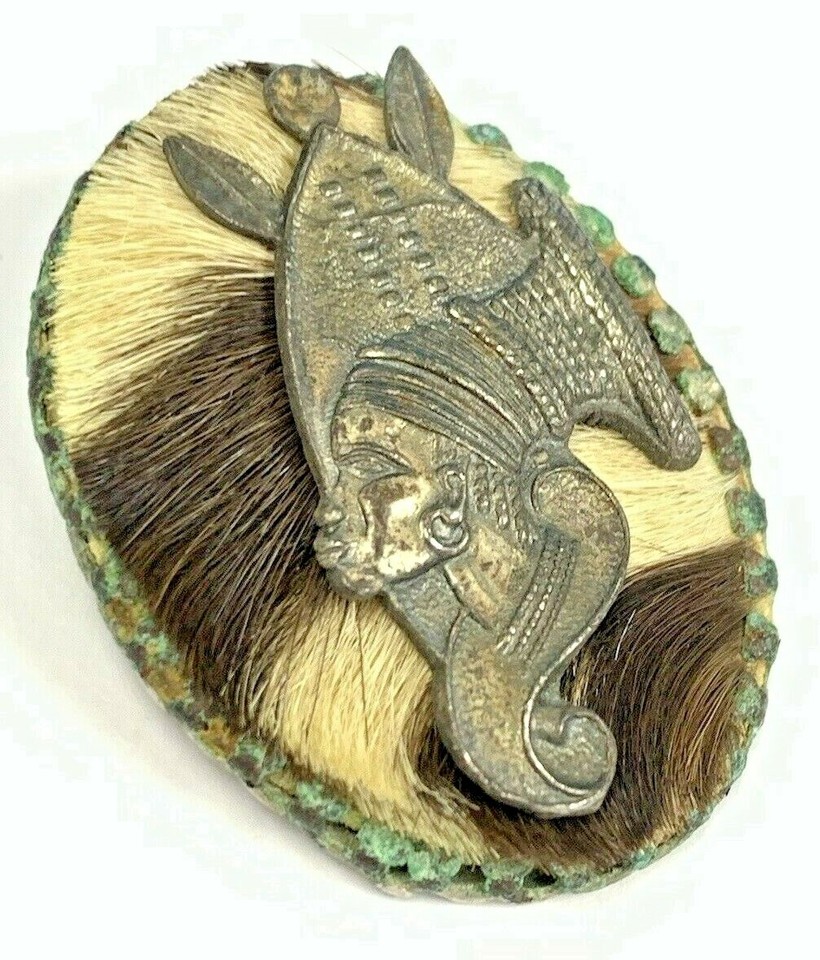 Vintage Africa Simba Fur Brooch Woman Queen African Handmade 1 3/4" | eBay