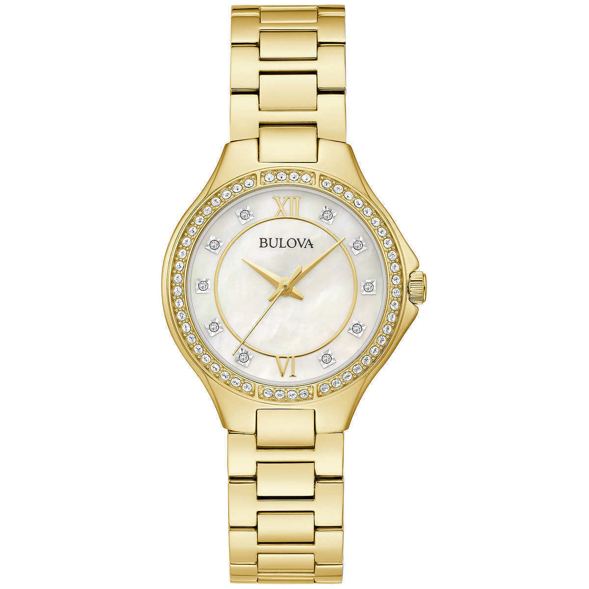 Bulova Classic Crystal Mother Of Pearl Dial Women's Watch 98L295 for ...