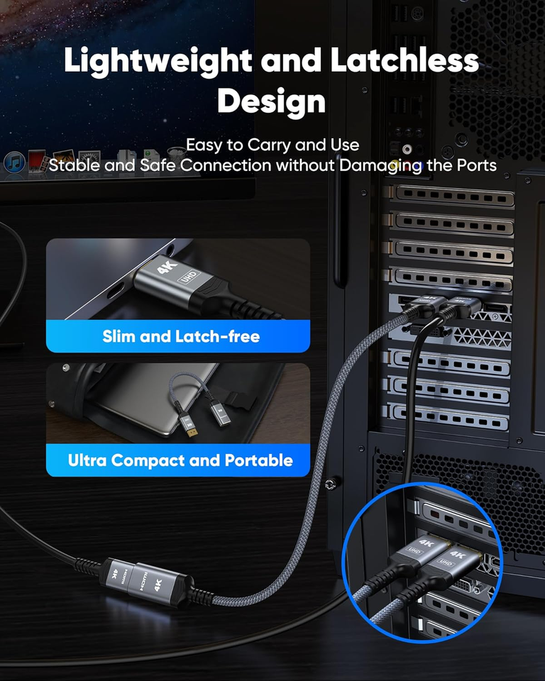 Highwings 4K Display Port to HDMI Adapter, Uni-Directional DP 1.2 ...