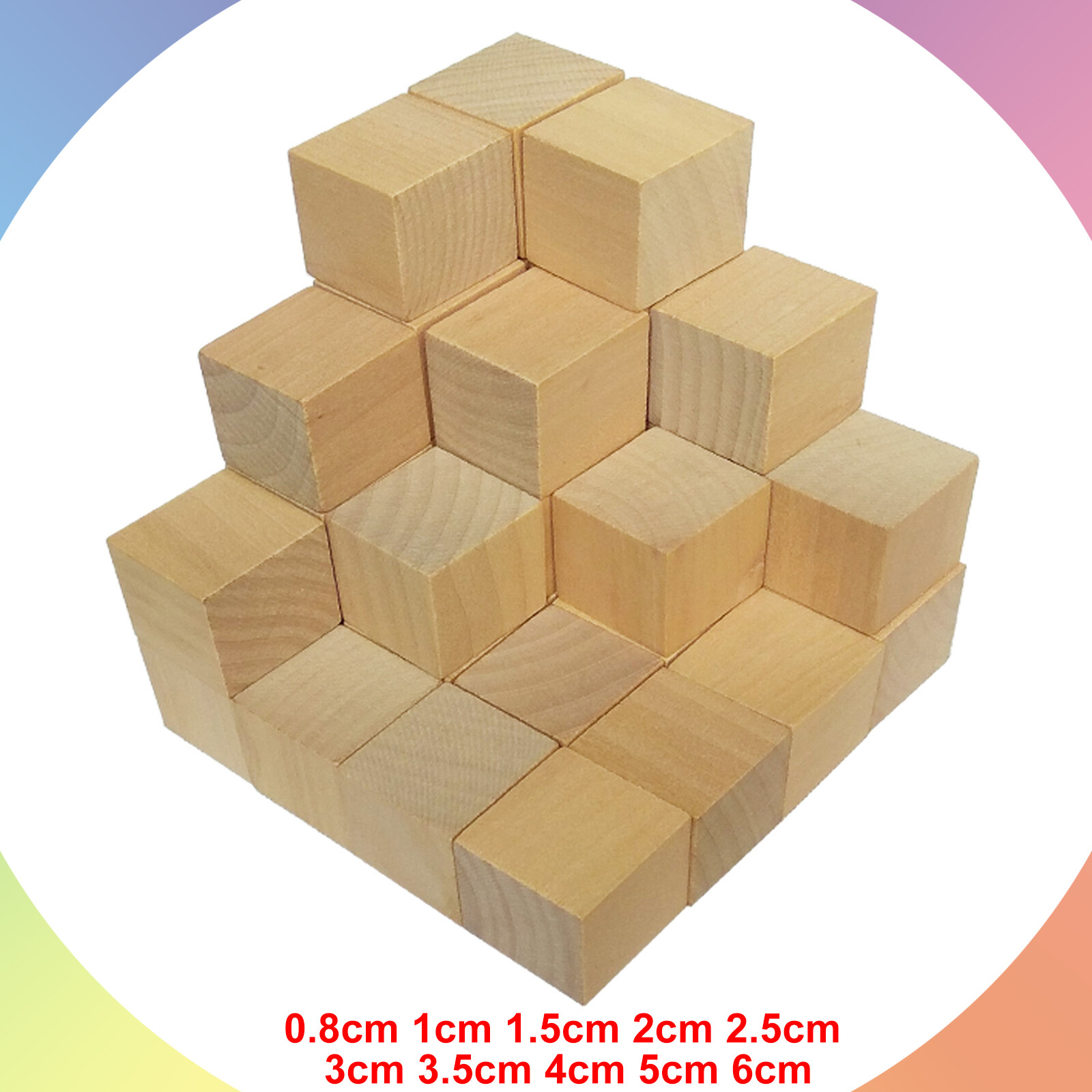 Nature Wooden Plain Cubes Square Block Wood Cube Six Sides Dices ...
