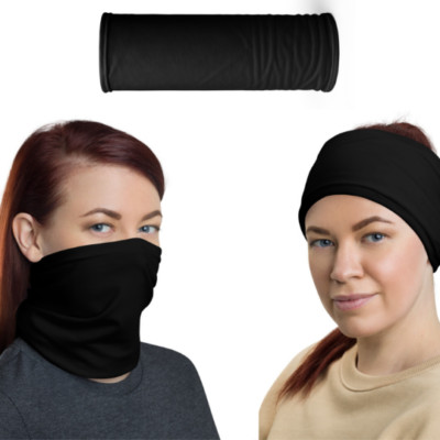 Black Neck Gaiter Face Scarf Bandana Washable Neck Warmer Fashionable ...