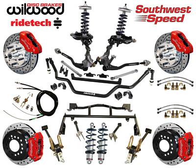 RIDETECH COILOVER & 4-LINK SYSTEM & WILWOOD DISC BRAKE KIT,11" DRILLED ...