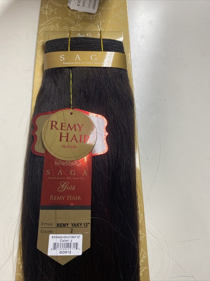 SAGA GOLD YAKY 12”_#2_REMY 100% HUMAN HAIR WEAVE STRAIGHT EXTENSION | eBay