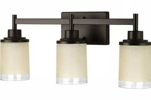 Progressive Lighting Alexa Collection Vanity With Etched Umber Linen ...