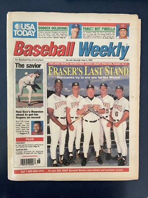 Baseball Weekly FRASER'S LAST STAND Miami Hurricanes June 2, 1992 Tom ...