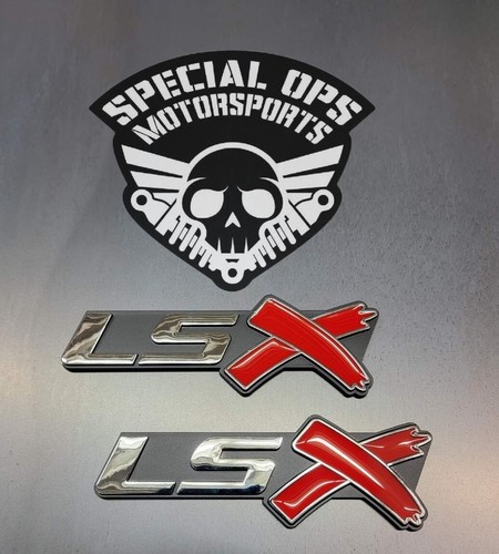 2 pcs LSX Emblem Badge 3D Self-adhesive Nameplate red | eBay