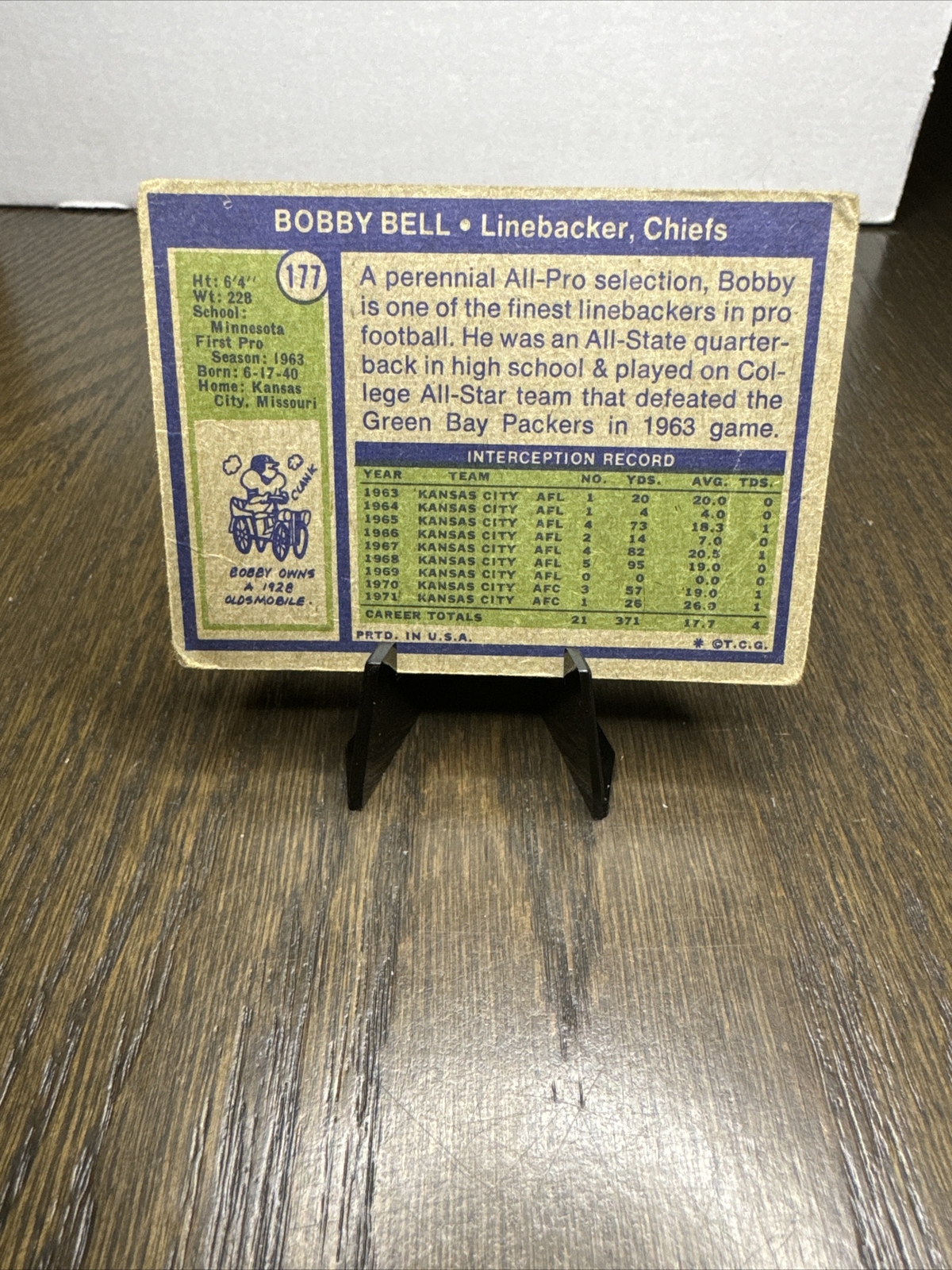 1972 Topps Bobby Bell #177 HOF Kansas City Chiefs | eBay UK