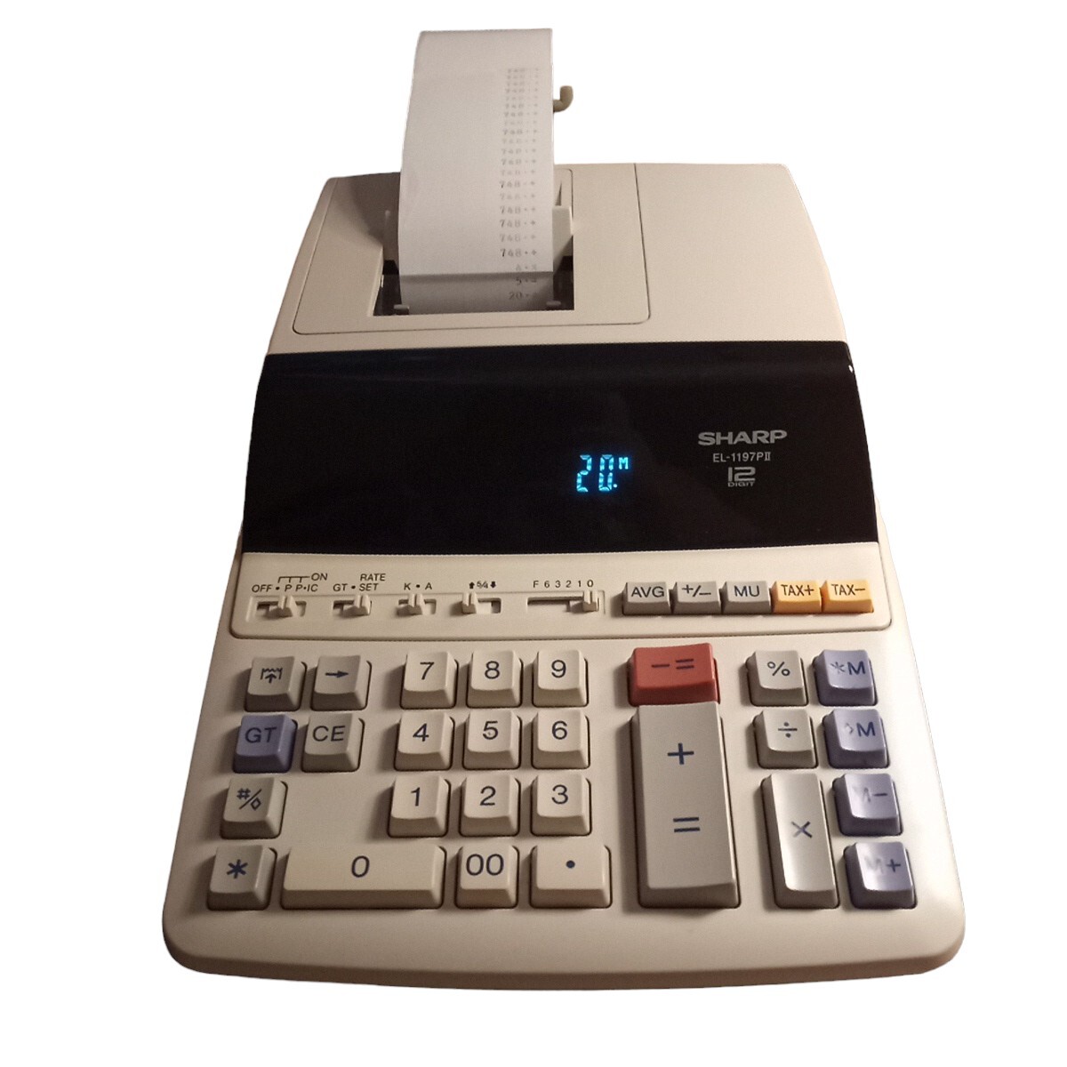 Sharp EL-1197PII 12 Digit Calculator Adding Machine +1 Paper Roll ...