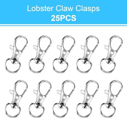 50PCS Metal Lobster Claw Clasp with Key Rings, 25PCS Keychains Clips ...