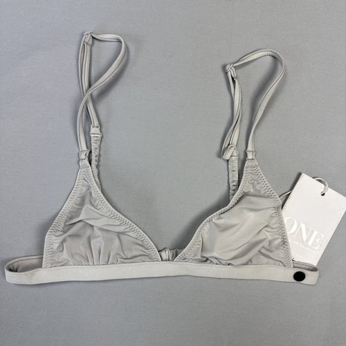 One Teaspoon Obsession Sheer Bralette Womens XXS Grey Triangle Bikini ...